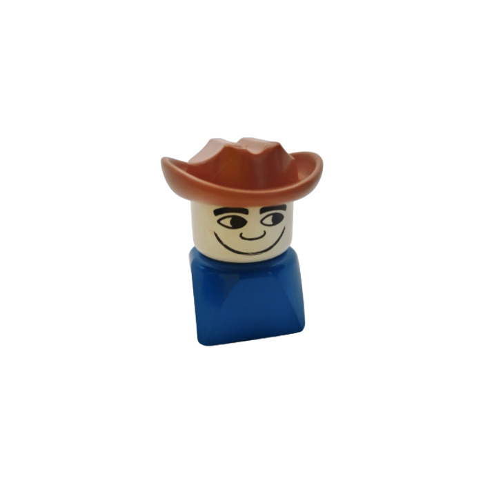 LEGO Man with Brown Cowboy Hat on Blue Base Duplo Figure | Brick Owl ...