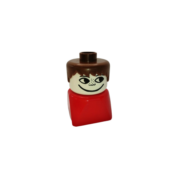 LEGO Man with Brown Hair on Red Base Duplo Figure | Brick Owl - LEGO ...
