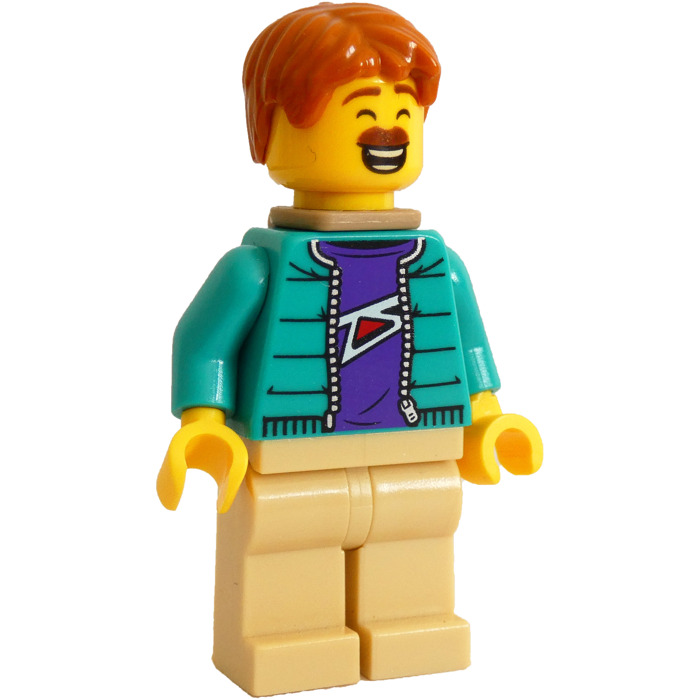 LEGO Man with Dark Turquoise Jacket with Baby Carrier Minifigure ...