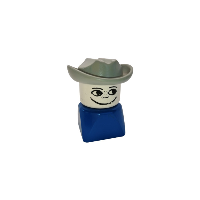 LEGO Man with Gray Cowboy Hat on Blue Base Duplo Figure | Brick Owl