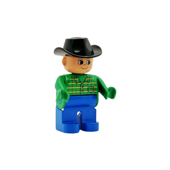 LEGO Man with Green Shirt and Black Cowboy Hat Duplo Figure | Brick Owl ...