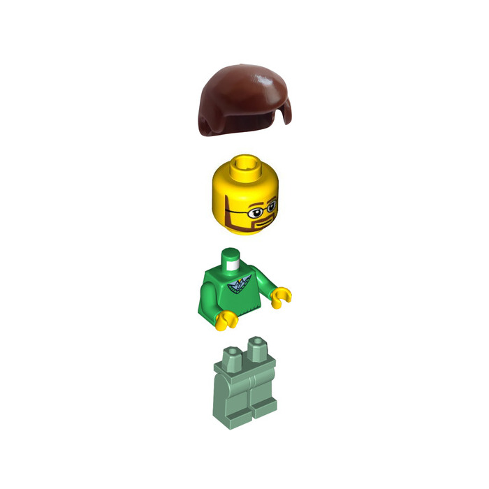 LEGO Man with Green V-Neck Sweater Minifigure | Brick Owl - LEGO ...