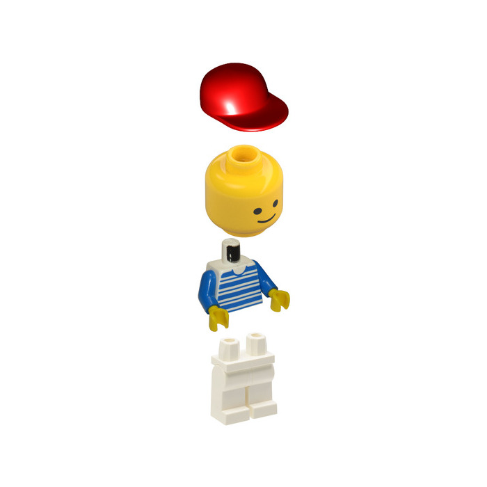 LEGO Man with Horizontal Blue Lines, Red Cap Minifigure | Brick Owl ...