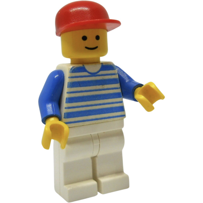LEGO Man with Horizontal Blue Lines, Red Cap Minifigure | Brick Owl ...