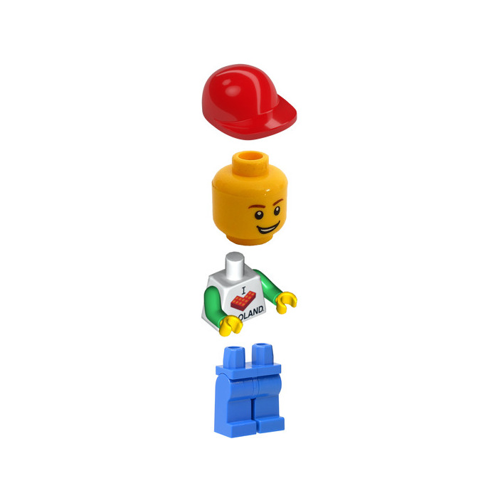 LEGO Man with ‘I Brick LEGOLAND’ Top and Red Cap Minifigure | Brick Owl