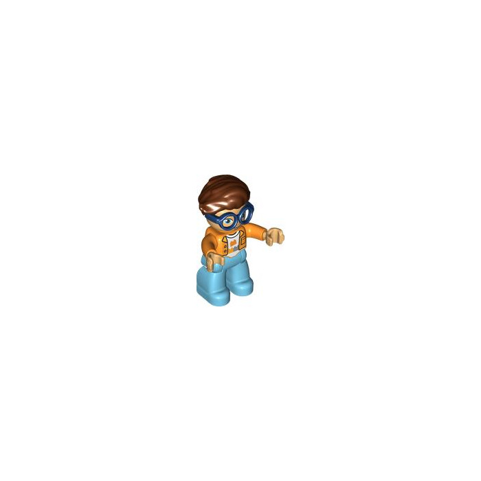 LEGO Man with Orange Jacket and Glasses Duplo Figure | Brick Owl