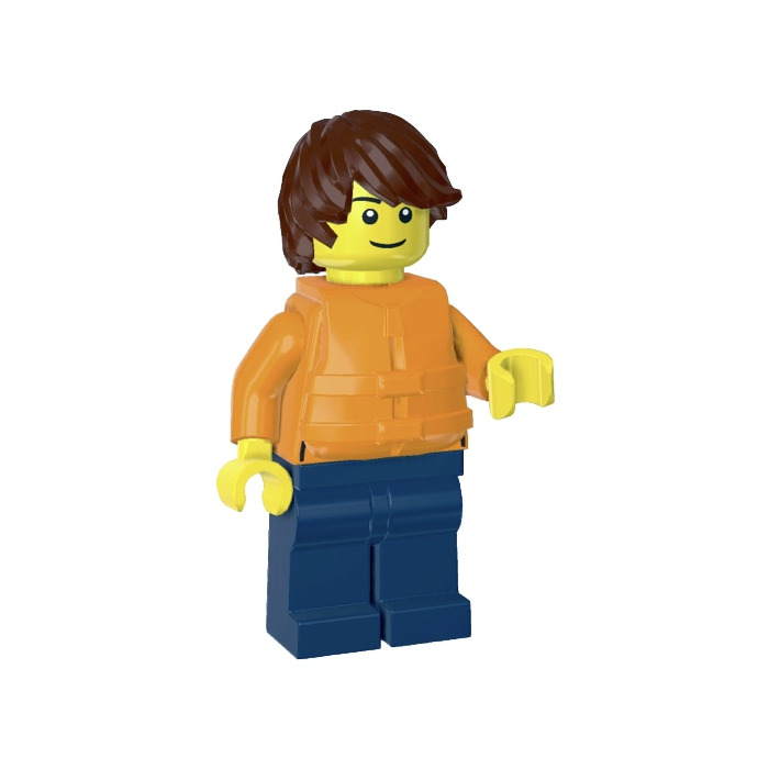 LEGO Man with Orange Top and Life Jacket Minifigure Inventory | Brick ...