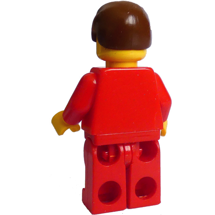 LEGO Man with Plain Red Torso and Legs with Reddish Brown Hair ...