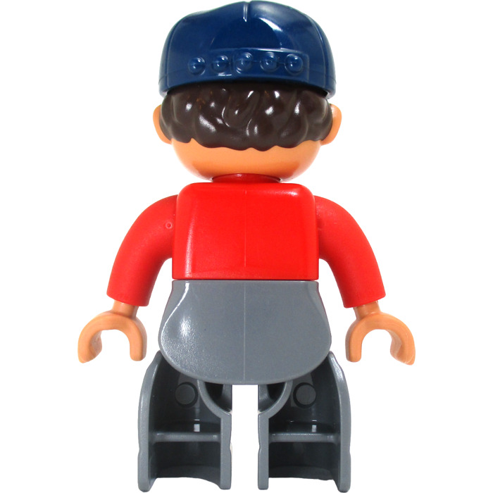 LEGO Man with Red Jacket and Medium Azure Top Duplo Figure | Brick Owl