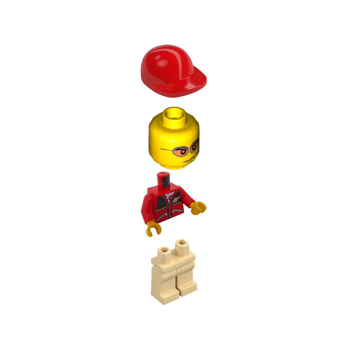 LEGO Man with Red Jacket Minifigure and Short Bill Cap | Brick Owl