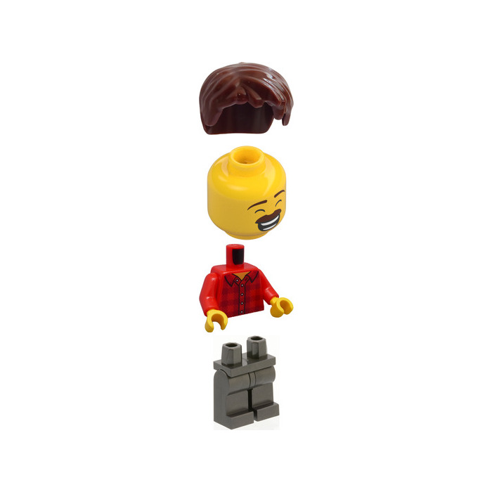 LEGO Man with Red Plaid Shirt and Moustache Minifigure | Brick Owl ...