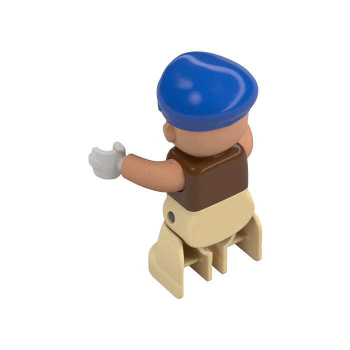 LEGO Man with Reddish Brown Sweater Vest and Blue Cap Duplo Figure ...