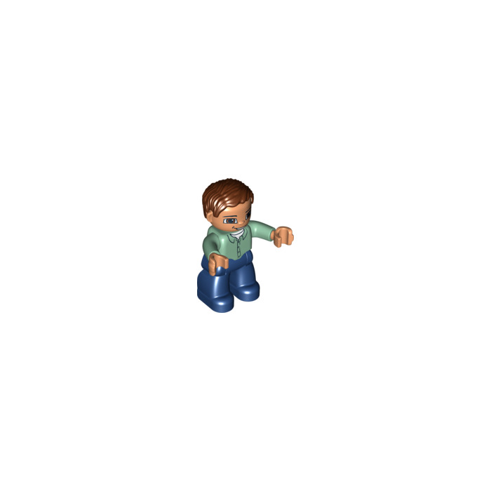 LEGO Man with Sand Green Top Duplo Figure with Blue Eyes | Brick Owl ...