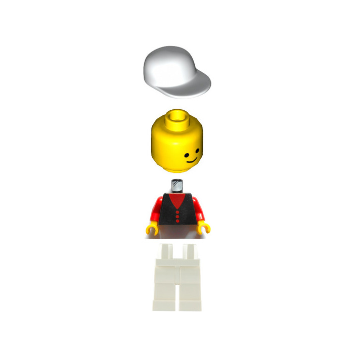 LEGO Man with Shirt with Buttons, White Legs, White Cap Minifigure ...