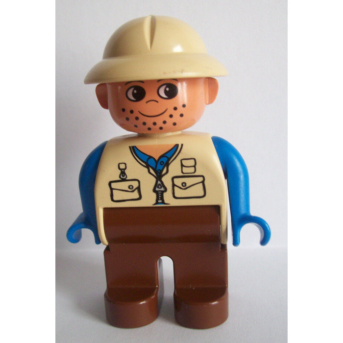 LEGO Man with Tan Top and Pith Helmet Duplo Figure | Brick Owl