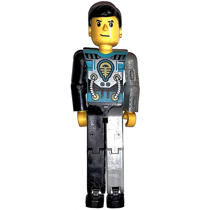 LEGO Man with Turquoise Torso and Mechanical Arm Technic Figure | Brick ...