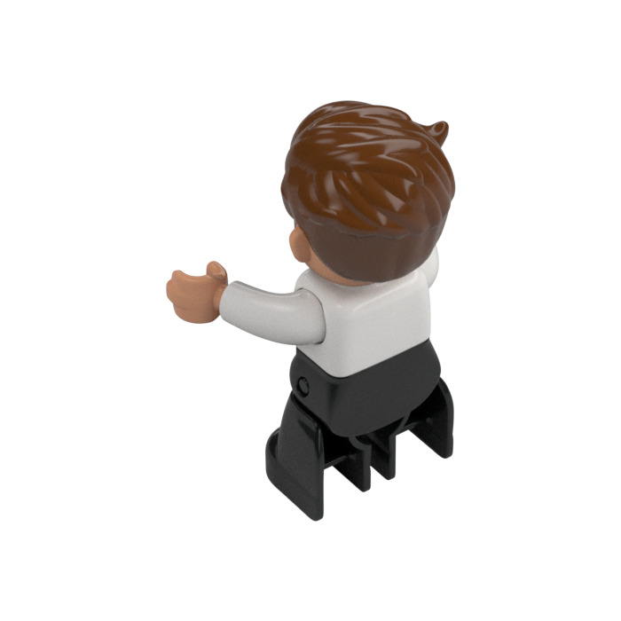 LEGO Man with White Shirt with Suspenders and Beard Duplo Figure ...
