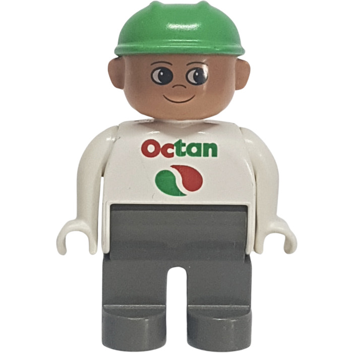 LEGO Man with White Top with Octan Logo Duplo Figure | Brick Owl - LEGO ...