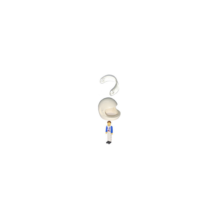 LEGO Man with White Top with Suspenders and White Helmet Technic Figure ...