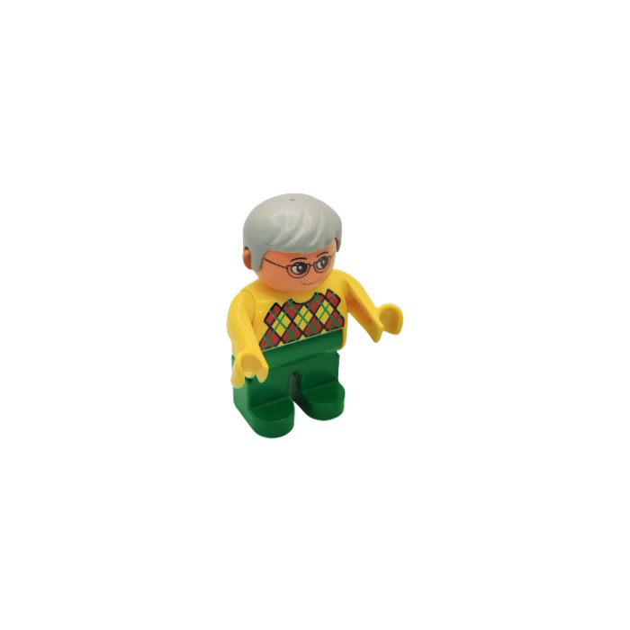 LEGO Man with Yellow Argyle Sweater Duplo Figure | Brick Owl - LEGO ...