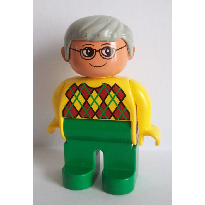 LEGO Man with Yellow Argyle Sweater Duplo Figure | Brick Owl - LEGO ...