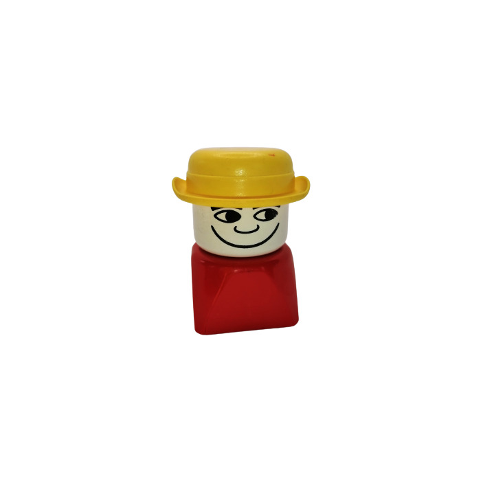 LEGO Man with Yellow Derby Hat on Red Base Duplo Figure | Brick Owl ...