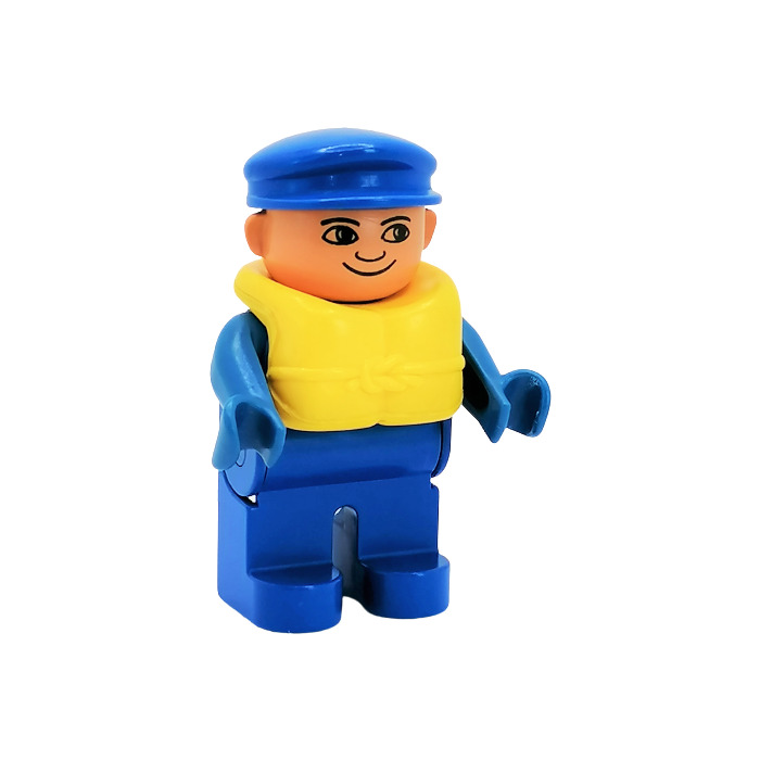 LEGO Man with Yellow Life Jacket and Blue Cap Duplo Figure | Brick Owl ...