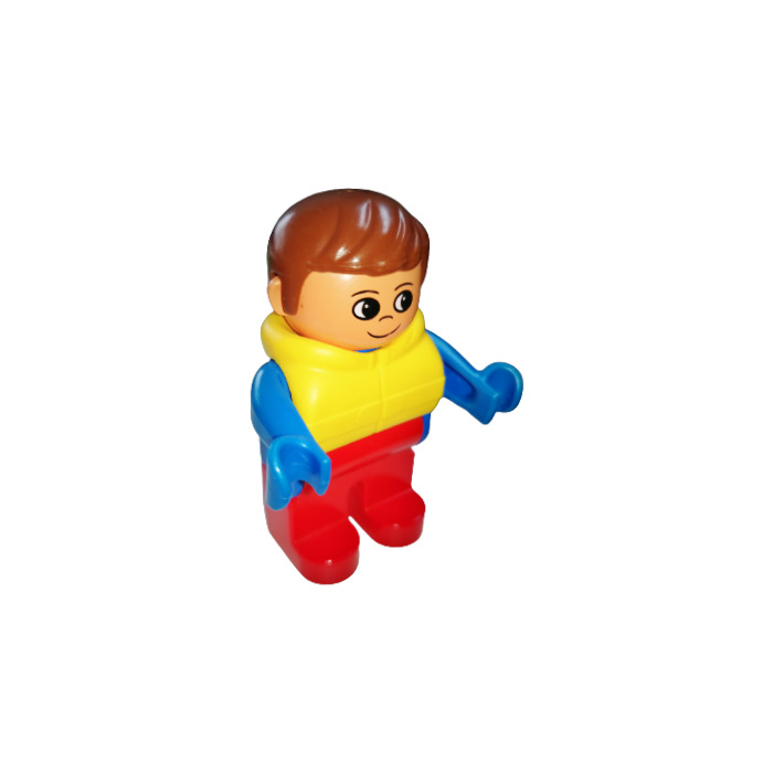 LEGO Man with Yellow Life Jacket and Brown Hair Duplo Figure | Brick Owl