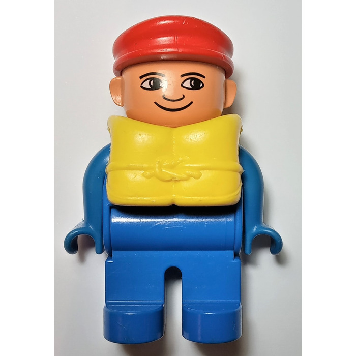 LEGO Man with Yellow Life Jacket and Red Cap with Blue Outfit Duplo ...