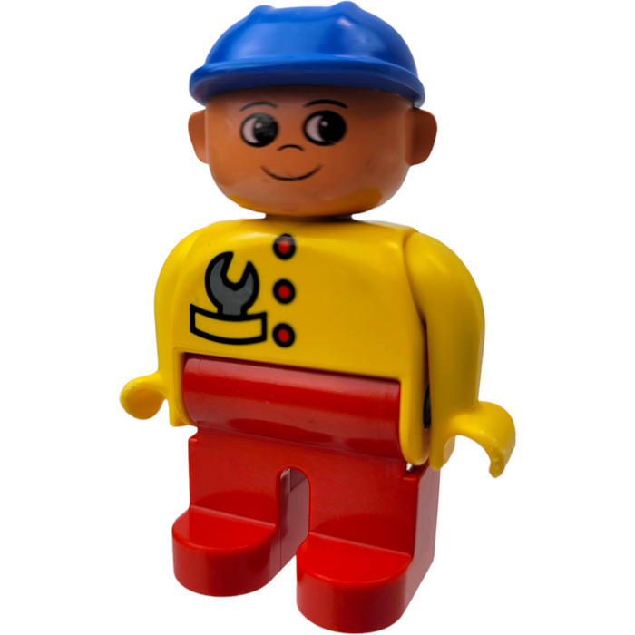 LEGO Man with Yellow Top with Wrench and Red Legs Duplo Figure | Brick Owl