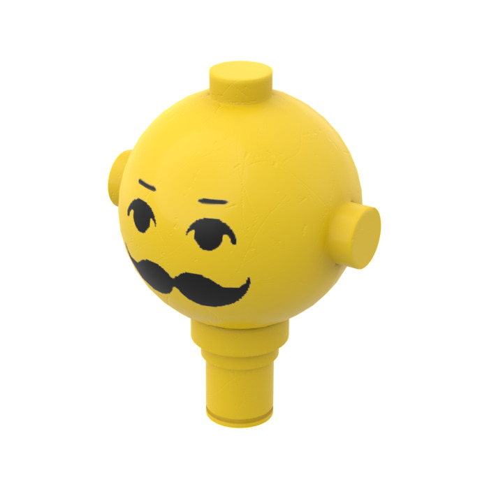 LEGO Maxifigure Head with Eyes, Eyebrows and Moustache | Brick Owl ...