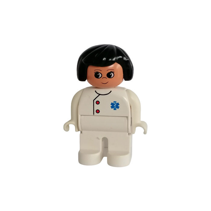 LEGO Medic with White Uniform and Black Hair Duplo Figure | Brick Owl ...