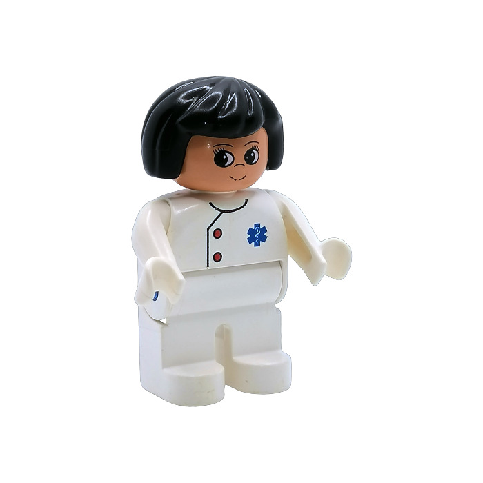 LEGO Medic with White Uniform and Black Hair Duplo Figure | Brick Owl ...