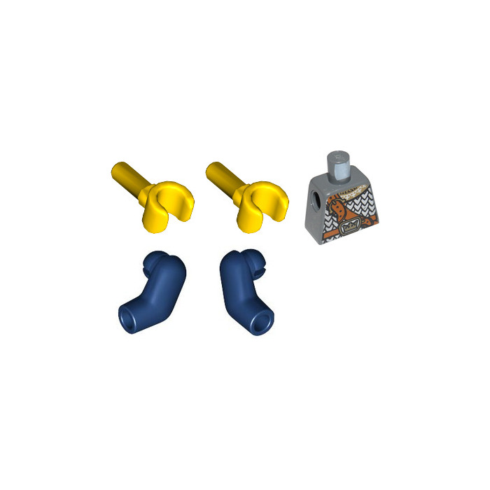 LEGO Medieval Chainmail Torso with Gold Crown Belt Buckle (973 / 76382 ...