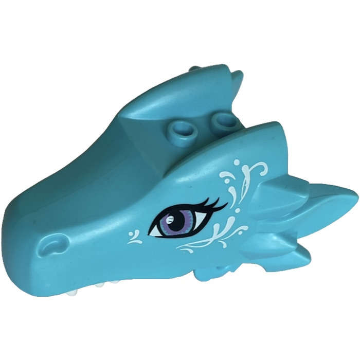 LEGO Medium Azure Elves Dragon Head with Purple and Blue Eye (24196 / ...