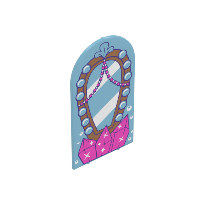 LEGO Medium Azure Glass for Window 1 x 6 x 7 with Curved top with ...