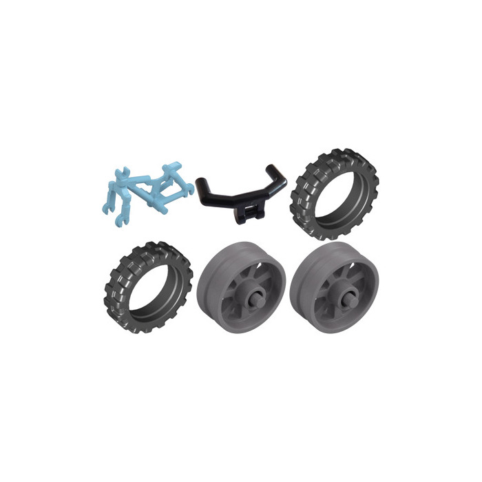 LEGO Mittleres Azur Heavy Mountain Bike with Flat Silver Wheels, Black ...