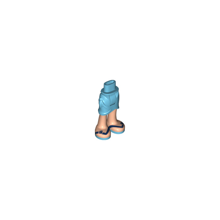 LEGO Medium Azure Minidoll Hip with Wraparound Skirt with Blue Sandals ...