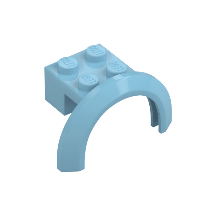 LEGO Medium Azure Mudguard Brick 2.5 x 4 x 1.7 with Wheel Arch (50745 ...