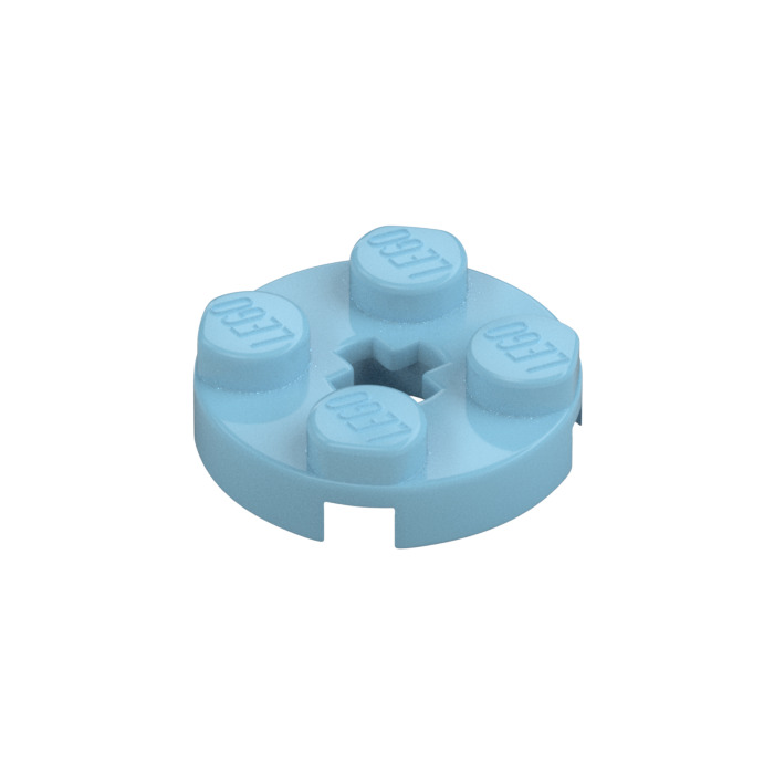 LEGO Medium Azure Plate 2 x 2 Round with Axle Hole (4032) | Brick Owl
