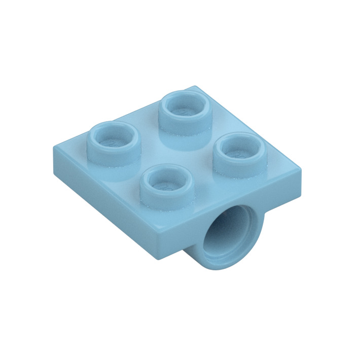 LEGO Medium Azure Plate 2 x 2 with Pin Holes (2817) | Brick Owl - LEGO ...