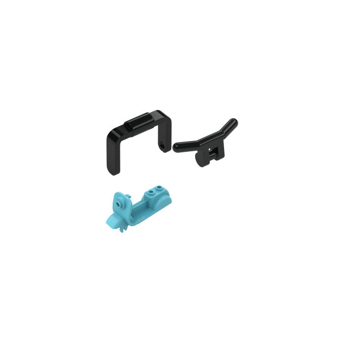 LEGO Medium Azure Scooter with Black Handlebars, Black Stand and Gray ...