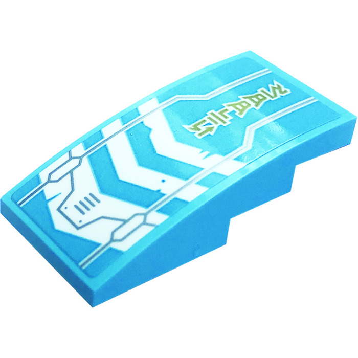 LEGO Slope 2 x 4 Curved with Ice, Hull Plate Outline, Ninjago Symbols ...