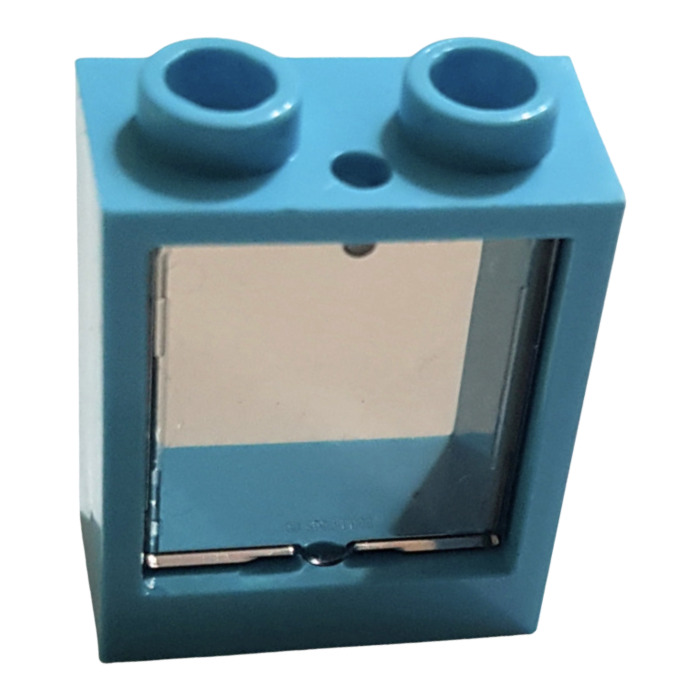 LEGO Medium Azure Window 1 x 2 x 2 without Sill with Transparent Glass ...