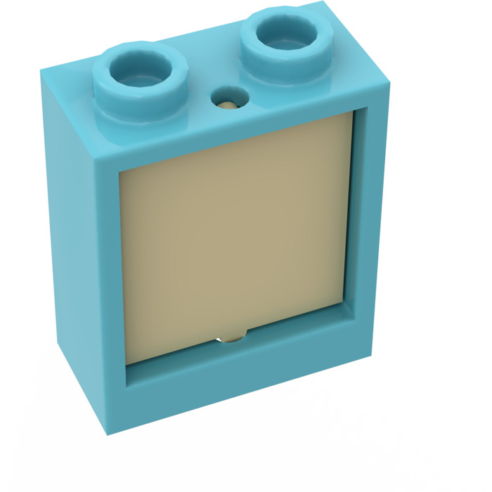 LEGO Medium Azure Window with Tan Glass | Brick Owl - LEGO Marketplace
