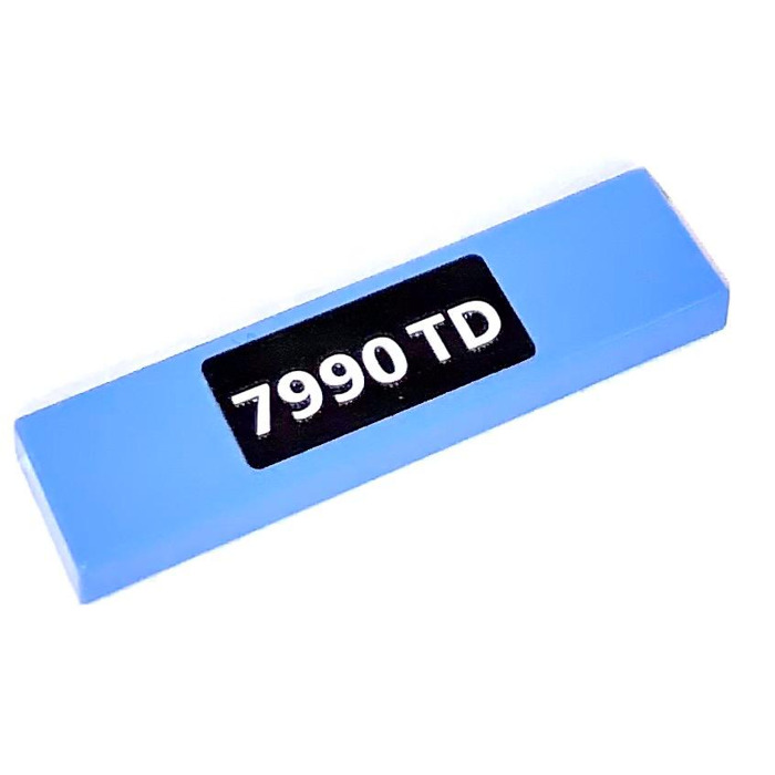LEGO Medium Blue Tile 1 x 4 with 7990 TD Sticker (2431) | Brick Owl ...