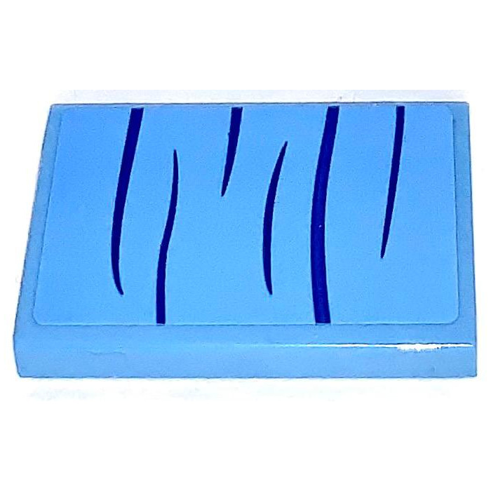 LEGO Medium Blue Tile 2 x 3 with Curtain lower part Sticker (26603 ...