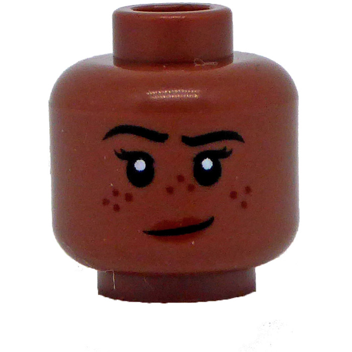 LEGO Medium Brown Soccer Player, Female, Blue Uniform, Dark Red Hair Minifigure Head (3626 / ...