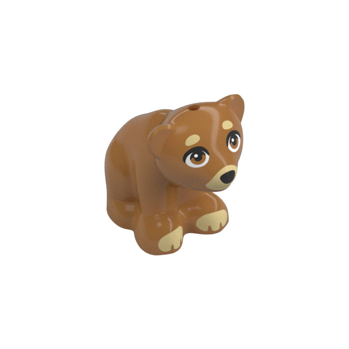 LEGO Medium Dark Flesh Bear (Sitting) with Tan Muzzle, Eyebrows and ...