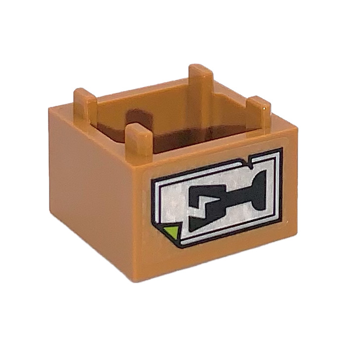 LEGO Box 2 x 2 with Broken Glass Sticker (2821) | Brick Owl - LEGO ...